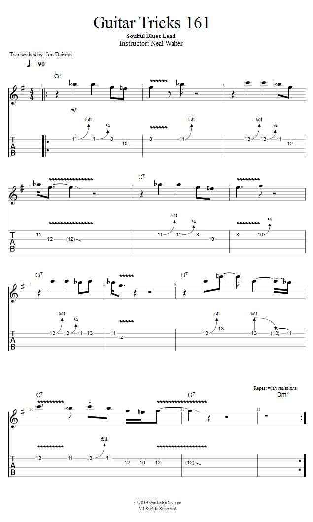 blues chords tab
