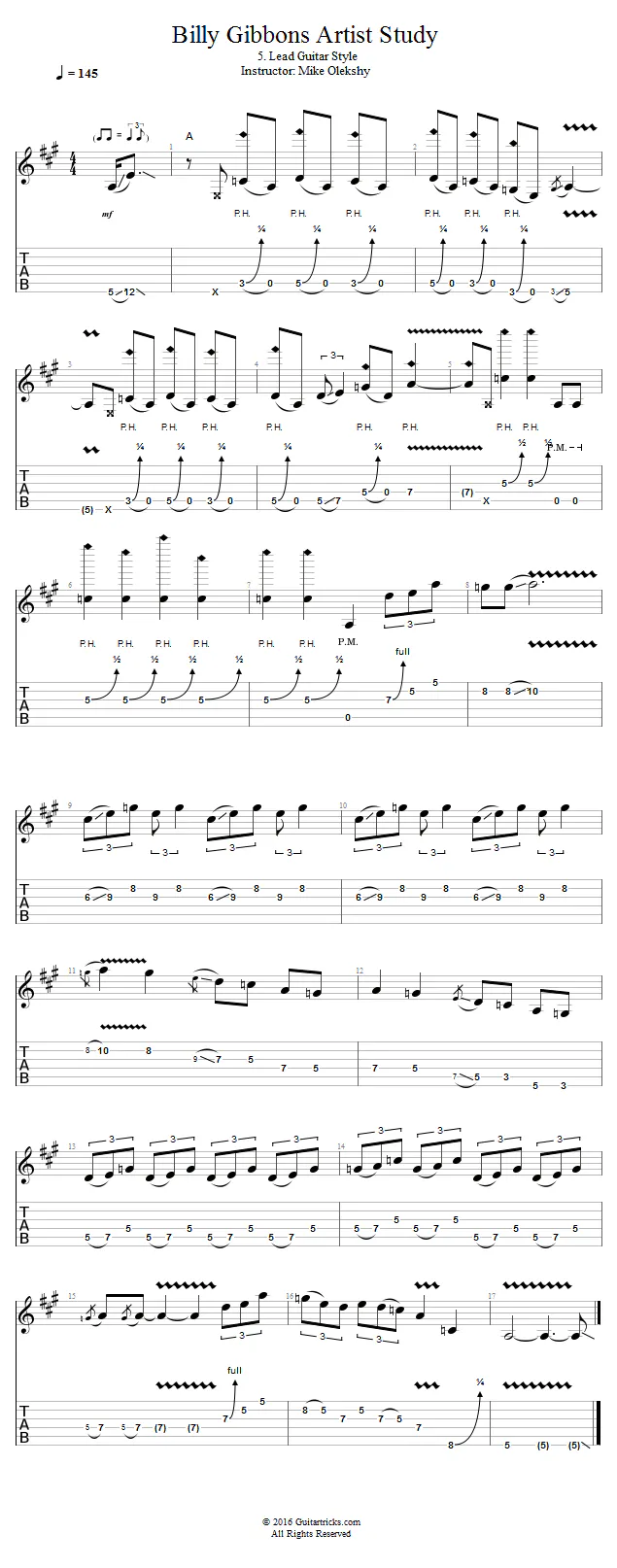 Guitar Lessons - Lead Guitar Style